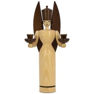 Seiffener Volkskunst Schalling | Lichterfiguren Erzgebirgsfiguren | Erzgebirgskunst Weihnachtsfiguren | Engel lasiert 36 cm