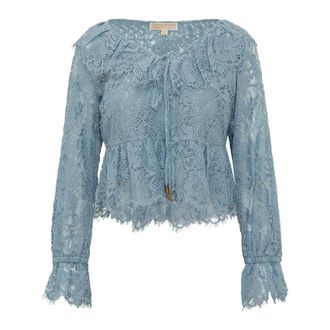 Michael Kors Bluse aus floraler Kordelspitze - - Blouses & Shirts - Damen - Blau - S