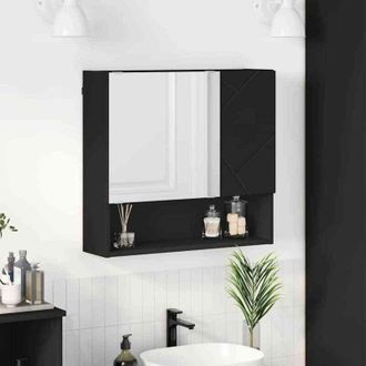 vidaXL Armoire Miroir Noir 59 x 17 x 55 cm Bois ding&eacute;nierie vidaXL