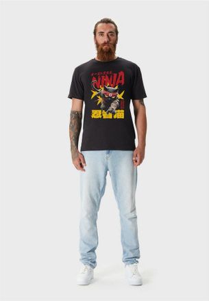 Oldskull T-Shirt Asian Ninja Cat Graphic mit modern gestaltetem, fern&ouml;stlichem Motiv