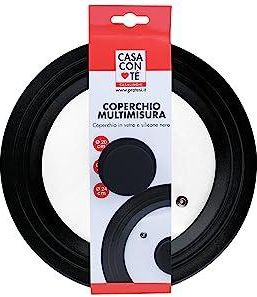 Pratesi 93337 COPERCHIO VETRO/SIL.NERO 20/22/24 D.25,5, 18/8 Stainless Steel, Multicolor