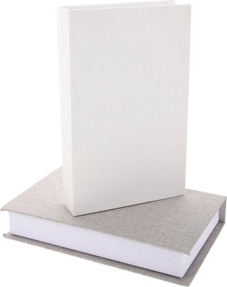 NUOBESTY Modellb&uuml;cher 2 St&uuml;ck in Leinenoptik Gef&auml;lschte B&uuml;cher 27X17X4cm Dekorative Aufbewahrungsboxen f&uuml;r B&uuml;ro und Wohnzimmer