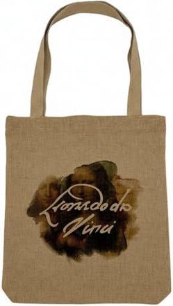 Fabulous Sac Shopping Tote Bag Aspect Lin - Da Vinci Signature Peinture Peintre Inventeur Artiste Renaissance Dessin Architecture Sculpture - Sac de Courses To