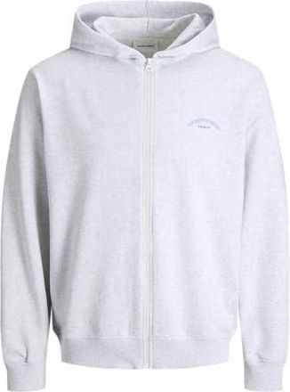 Jack & Jones Zip Hood Jjcollege Sweat &agrave; Capuche zipp&eacute; avec Logo JNR, Blanc-Gris, 164 Homme