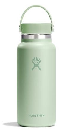 Hydro Flask Wide Mouth Gourde Isotherme 946 ml (32 oz) - Bouteille Inox à Isolation Sous Vide - Bouchon Antifuite et Revêtement par Poudre - Aloe