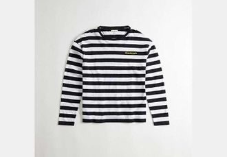 Coach Langarmshirt mit Streifenmuster in Schwarz, Gr&ouml;&szlig;e 2X-Klein | Baumwolle
