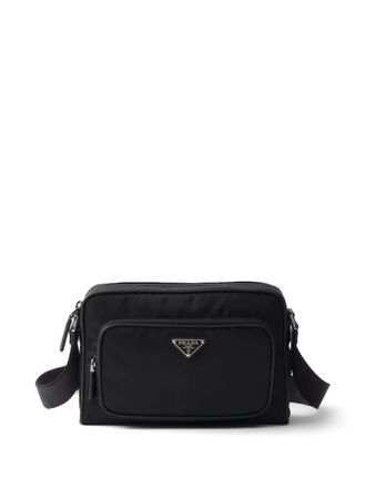 Prada Hobo Bags - Small Re-Nylon And Saffiano Leather Shoulder Bag - Gr. unisize - in Schwarz - f&uuml;r Damen