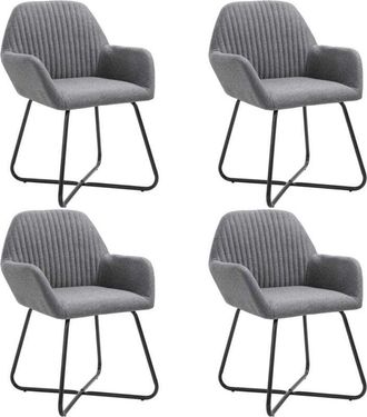 vidaXL Esszimmerst&uuml;hle 4 Stk. Dunkelgrau Stoff Vidaxl