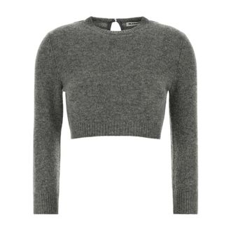 Jil Sander Femme, Pulls, Gris, Taille: 42 FR Pull en laine court