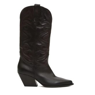 Elena Iachi Braune Leder Cowboy Stiefel - - Shoes - Damen - Braun - 38 1/2 EU