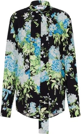 Moschino Femme, Blouses et Chemises, Multicolore, Taille: 36 FR Chemise en satin de soie imprim&eacute;e