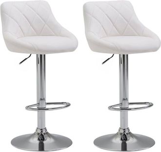 Clp Stocks SooL 2 pcs en chaises de cuisine pivotantes en cuir eco avec des repousses de pied de différentes couleurs Couleur : Blanc