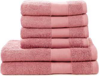 jilda-tex Handtuch Duschtuch Gästetuch Badematte Set Soft Cotton 100% Bio-Baumwolle GOTS (Altrosa, 6er-Set Hand-/Duschtuch(4x50x100 cm + 2x70x140 cm))