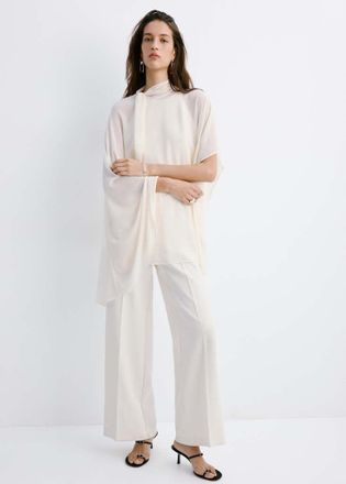 Mango Cape asym&eacute;trique col montant &eacute;cru - Femme - Taille unique - MANGO