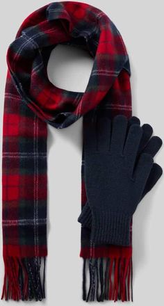 Barbour Schal mit Strickhandschuhen im 2-teiligen Set