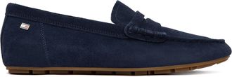 Tommy Hilfiger Mokassins Tommy Hilfiger Flag Soft Suede Driver Loafer FW0FW08558 Dunkelblau