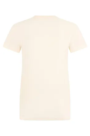 Moncler Womens T-Shirt Embroidered Ivory Cotton T-Shirts & Jerseys