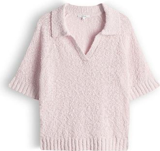 OPUS Kurzarmpullover Posilly aus Strick mit Boucl&eacute; Struktur nat&uuml;rlicher Griff, Casual - ideal f&uuml;r Alltag und moderne Looks