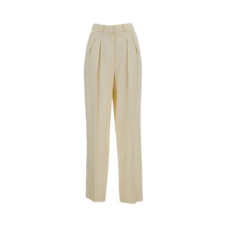 Loulou Studio Femme, Pantalons, Beige, Taille: 38 FR Wide Pantalons