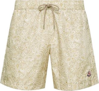 Moncler Moncler Paisley Print Swim Shorts, Men, Beige, Size: Xxl