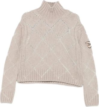 Ermanno Scervino Femme, Pulls, Beige, Taille: 40 FR Maglia Collo Alto Manica Lunga