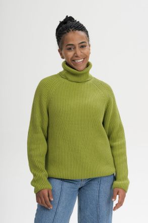 Mela Damen vegan Rollkragenpullover Rippstrick Chirha Seetang
