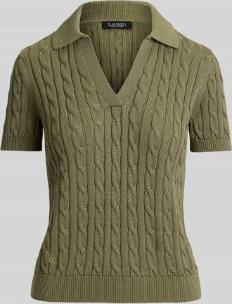 Lauren Ralph Lauren Regular Fit Poloshirt aus gewebtem Baumwoll-Mix