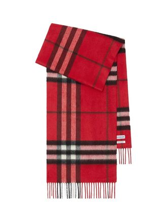 Burberry Check Cashmere Scarf - Red