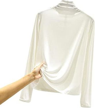 Generic sous Pull Femme Haut Thermique Femme sous Pull Thermique Femme Doux Glamour T Shirt Thermique Col V Ray&eacute; Bross&eacute; Manches Longues Look Mode Confortable