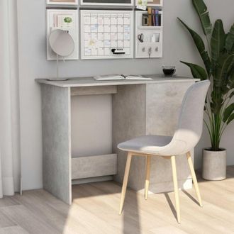 vidaXL Bureau Gris b&eacute;ton 100 x 50 x 76 cm Agglom&eacute;r&eacute;