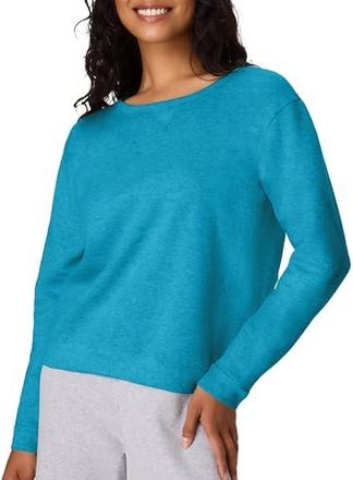 Hanes Crewneck, EcoSmart Fleece Pullover with V-Notch, Sweatshirt for Women Maillot de surv&ecirc;tement, Bruy&egrave;re Bleu Vif, XXL Femme