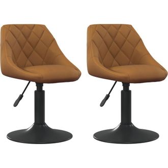 vidaXL Drehbare Esszimmerstühle 2 pcs Braun 46 x 44 x 77,5 cm Vidaxl