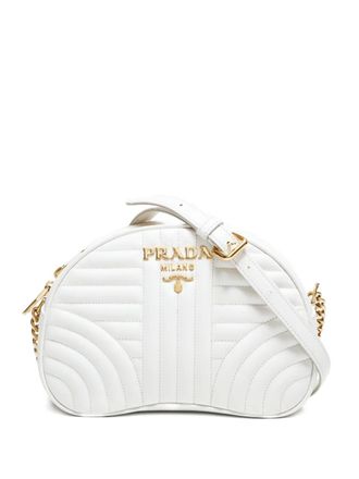 Prada sac porté épaule matelassé à bride en chaîne (années 2010-2020) - Blanc