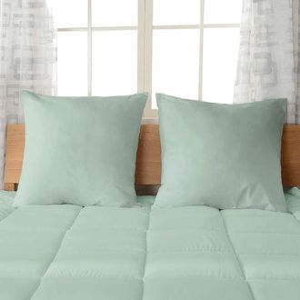 Pizuna Luxuri&ouml;ser Soft-Satin 2er Pack Kissenbezug 80 x 80 cm Meeresschaum, 600 Fadenzahl Baumwolle Kissenbez&uuml;ge, 100% Langstapel Baumwolle Nur Kissenbezug (M