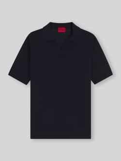 HUGO BOSS Regular Fit Poloshirt aus Baumwoll-Leinen-Mix Modell SEEMANT