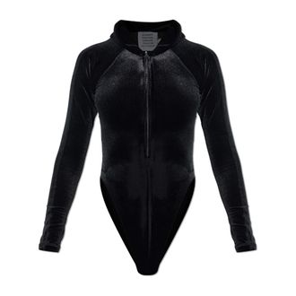 VETEMENTS Velvet Bodysuit mit Kapuze - - Tops - Damen - Schwarzk - M