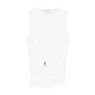 Elisabetta Franchi &Auml;rmelloses Top mit Raffungen - - Tops - Damen - Wei&szlig; - XS