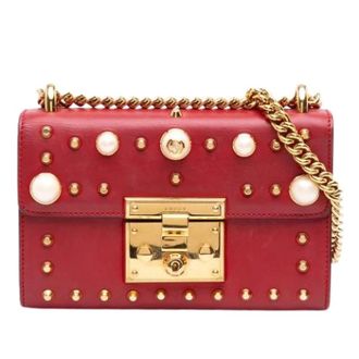 Gucci Pre-owned Umh&auml;ngetasche mit Perlenbesatz - - Pre-owned - Damen - Rot - ONE SIZE