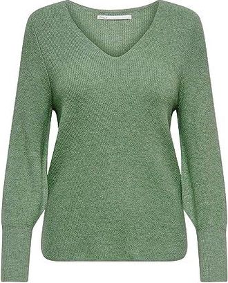 Only Pull en Tricot pour Femme - Long col en V, Mélange de Chaux, XXL