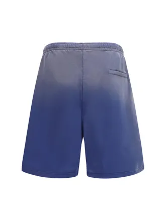 Moschino Mens Bermuda Sweat Shorts With Gradient Effect Fantasia Blu Cotton
