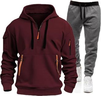 Generic Tenue Sport Homme Ensemble Sweat-Shirt &Agrave; Capuche Et Pantalon Sportwear Mode Casual Tenue Sport Homme D&eacute;contract&eacute; Ensemble 2 Pi&egrave;ces Tracksuit D&eacute;contrac