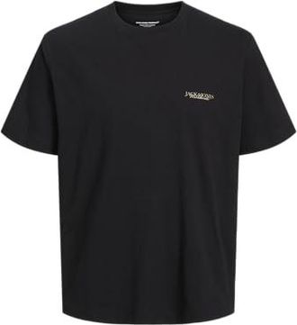 Jack & Jones Jorboston Photo Tee SS Crew Neck, Noir, L Hommes