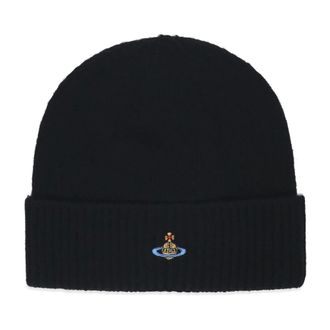 Vivienne Westwood Femme, Accessoires, Noir, Taille: ONE Size Cashmere Beanie