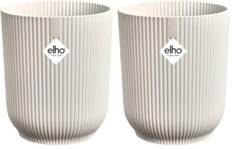 ELHO Vibes Fold Orchid High 12,5cm - Orchideentopf f&uuml;r den Innenbereich - Blument&ouml;pfe f&uuml;r den Innenbereich - 100% recycelter Kunststoff - Wei&szlig;/Leinenwei&szlig; (