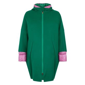 Herno 2-in-1 Doppelparka aus Wolle und wendbarem ultraleichtem Nylon - - Coats - Damen - Gr&uuml;n - S