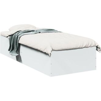 vidaXL Cadre de lit blanc 90x190 cm bois ding&eacute;nierie