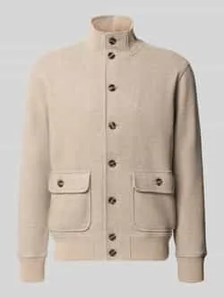 Ragman Strickjacke aus Wolle mit Pattentaschen