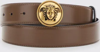 Versace Verstellbarer Kalbslederg&uuml;rtel mit Medusa-Plakette