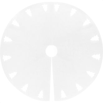 Com-Four Christbaumdecke Ø 98 cm - Weihnachtsbaum Unterlage mit weihnachtlichem Motiv - Weihnachtsbaum Teppich rund - Weihnachtsbaum Rock (Ø 98cm - Tanne. weiß