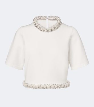 SIMKHAI Verziertes Cropped-Top Ozelle aus Strick